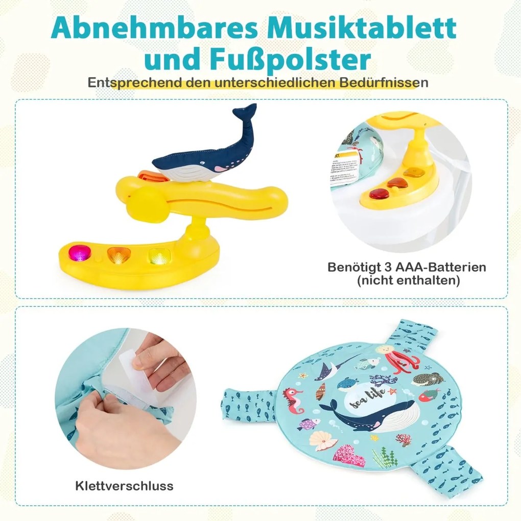 Costway Baby Sky Jumperoo s nastavitelnou výškou, hračkami a hudebním boxem