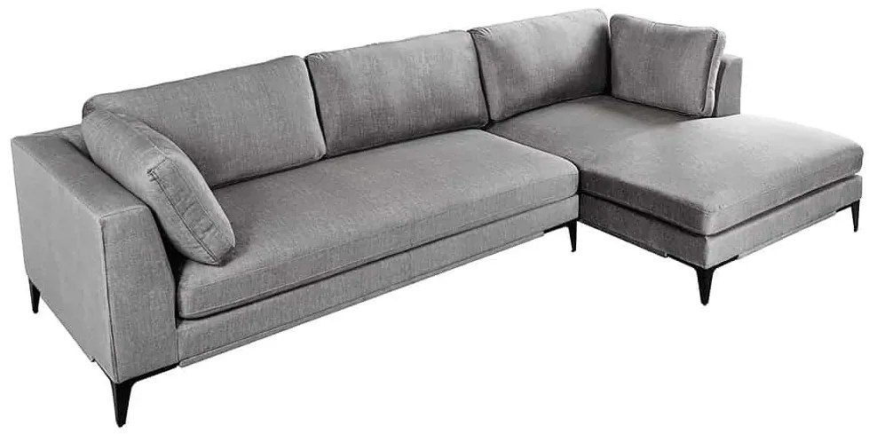 Designová rohová sedačka Sashanique 313 cm šedý samet - pravá