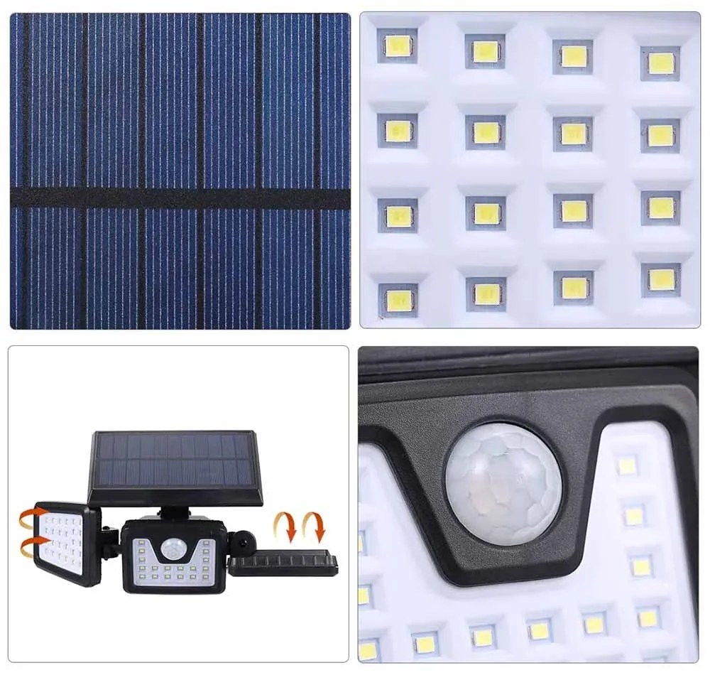 3 panelové solární svítidlo s otočným pólem