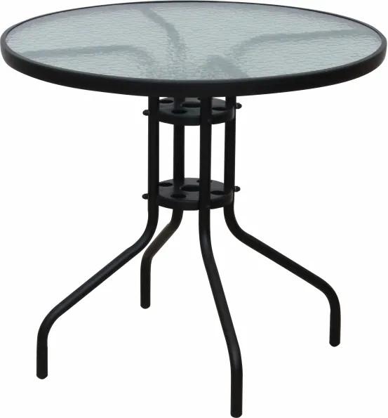 Jídelní stůl vhodný, černá ocel / temperované sklo, BORGEN TYP 2 0000194810 Tempo Kondela