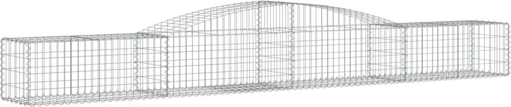 Klenuté gabionové koše 4 ks 400x50x40/60 cm pozinkované železo 3146959