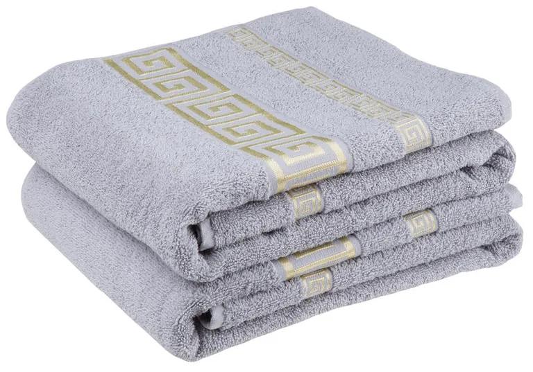 Sada froté ručníků ATÉNY šedá 50 x 90 cm sada 4 kusů