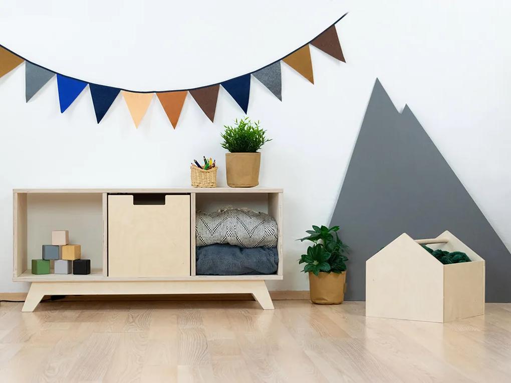 Benlemi Dřevěný úložný box HOUSE ve tvaru domečku Zvolte barvu: Nelakovaná