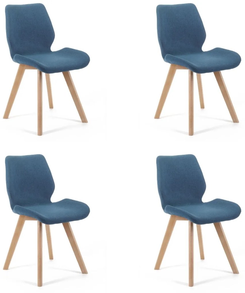 Sada 4 čalouněných židlí SJ.0159 modrá
