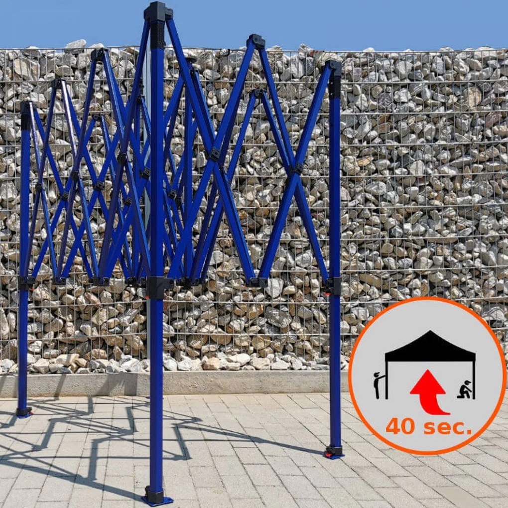 BRIMO Rychlorozkládací stánek 2x3 m (3 stěny): Ocelová pevnost pro trhovce - s 3 stěnami - Černá E. Ocel
