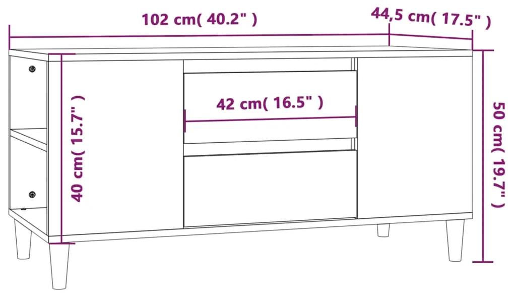 TV skříňka kouřový dub 102x44,5x50 cm kompozitní dřevo - Default Title