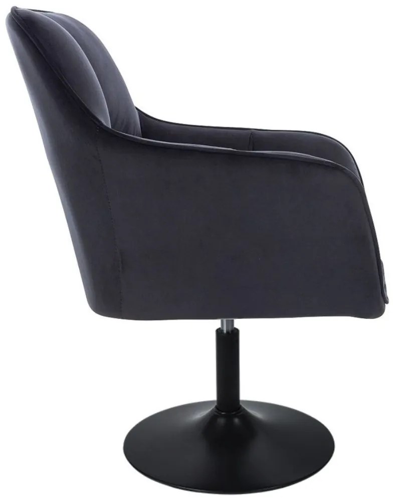 LuxuryForm DESIGN Otočné křeslo AMALFI VELUR na černém talíři - černé