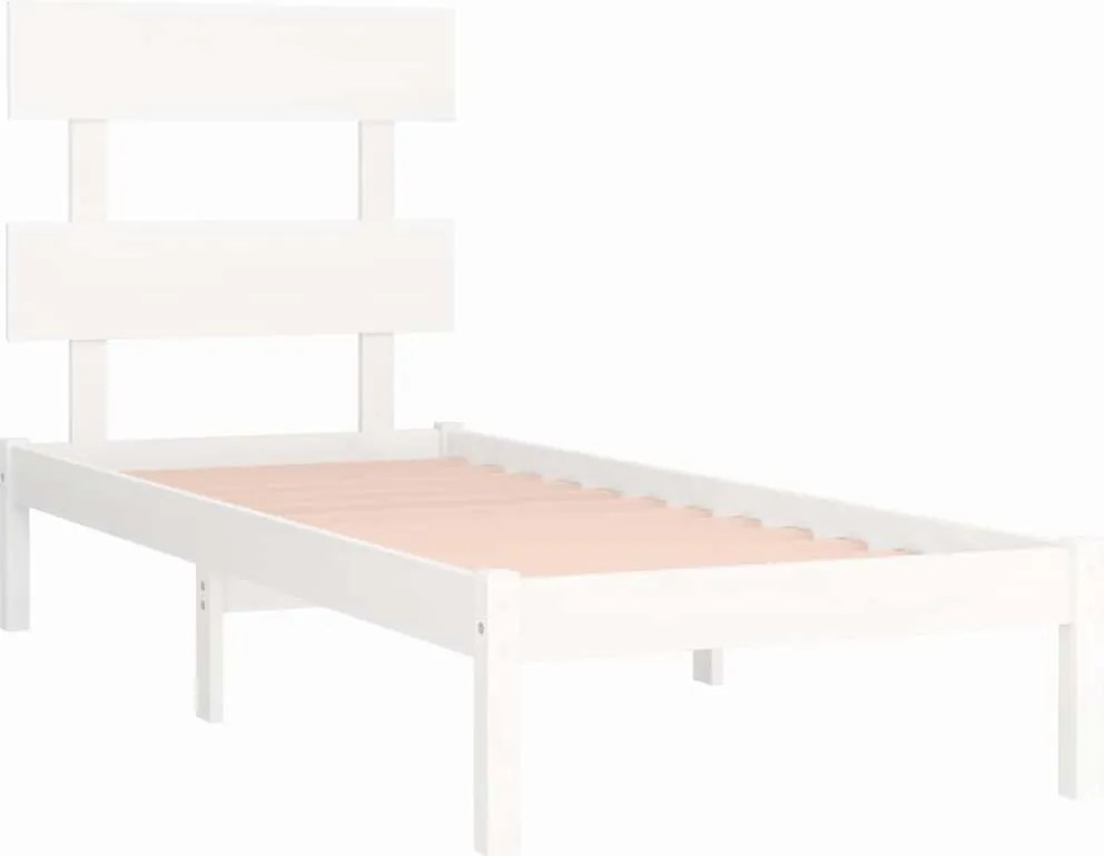 Rám postele bílý masivní dřevo 90 x 200 cm 3104659