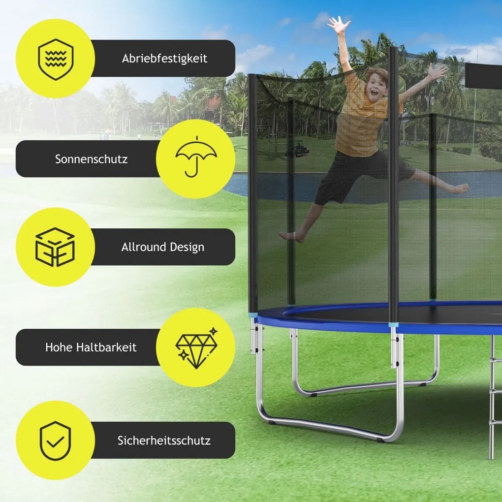 Costway Ø 427 cm trampolínová ochranná síť pro zahradní trampolíny náhradní síť