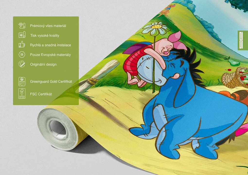 Dětská vliesová fototapeta na zed' Medvídek Pú a přátelé, Disney | 202 x 90 cm | DFTDNH 5316