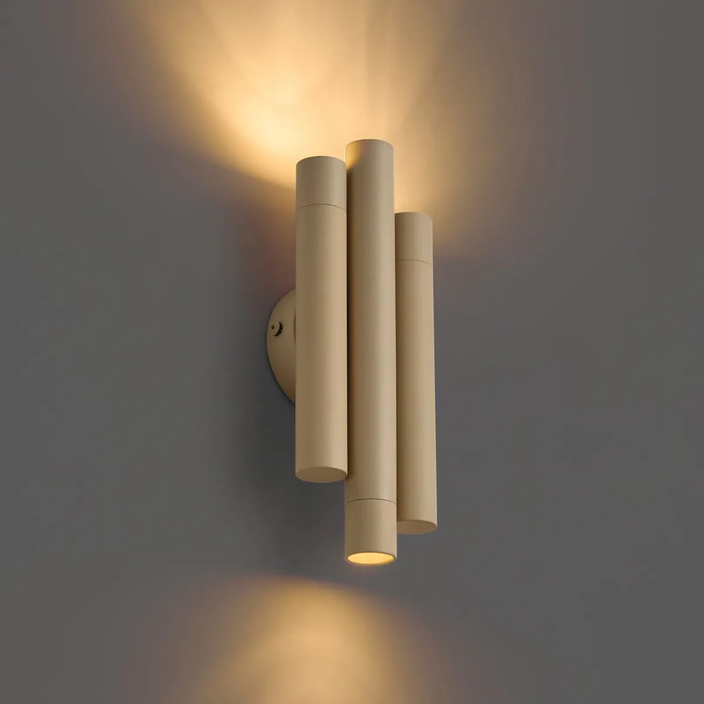 Retro nástěnné svítidlo béžové 3-světelné - Pipes