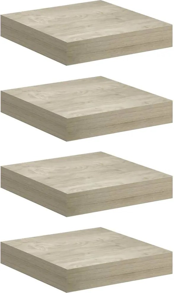 Plovoucí nástěnné police 4 ks dub 23 x 23,5 x 3,8 cm MDF 323867
