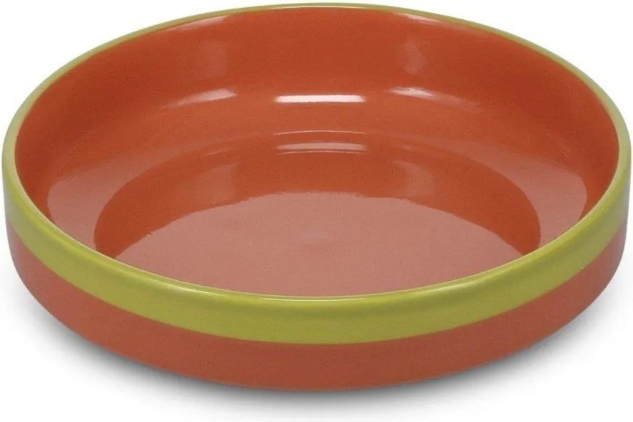 Zelený/oranžový hluboký talíř z kameniny ø 21 cm Duo – ONA