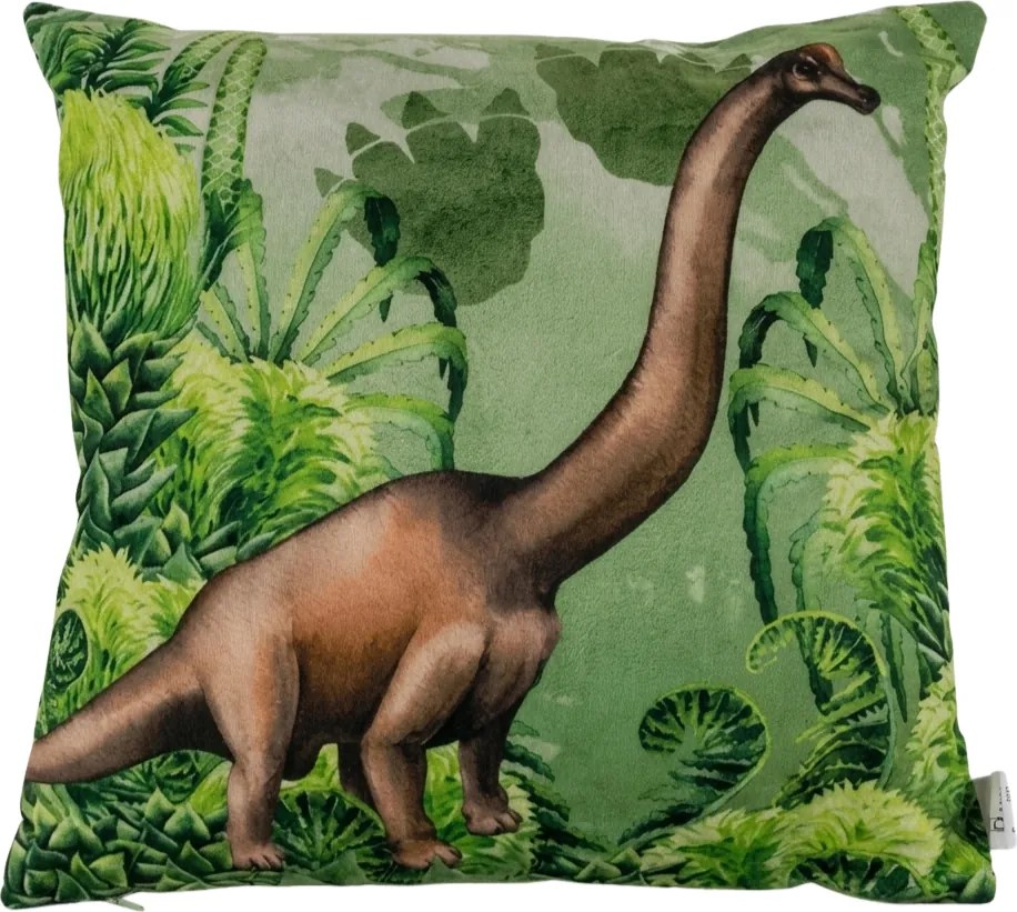 Dekorační polštářek BRACHIOSAURUS 40x40 cm, zelený