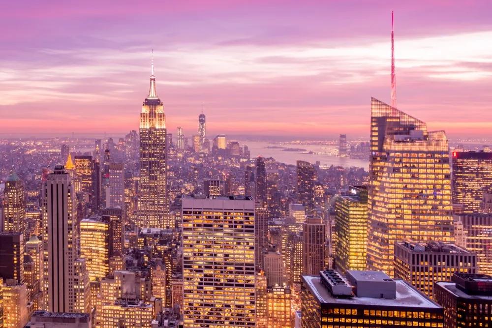 Obraz Panorama New Yorku V Noci Nedostatek Nedostatek Přírodní plátno 100x70