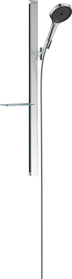 Hansgrohe Rainfinity, sprchová sada 130 3jet s tyčí 90 cm a poličkou na mýdlo, chromová, HAN-27671000