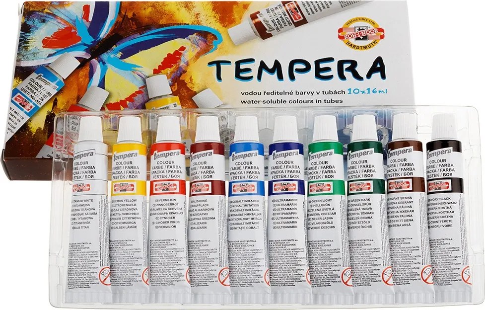 Koh-i-noor 162548/10 - souprava temperových barev 10 × 16 ml