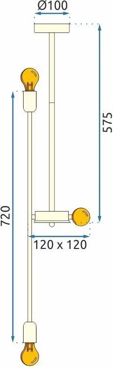 Toolight Toolight, stropní svítidlo 6xE27, APP1115-6CP, zlatá lesklá, OSW-04666