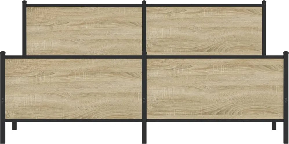 Kovový rám postele bez matrace dub sonoma 180 x 200 cm 3301364