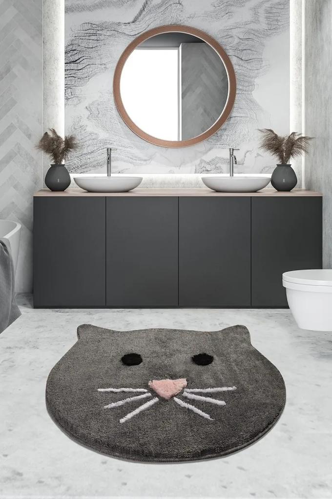 Koupelnová předložka Cat 90 cm šedá
