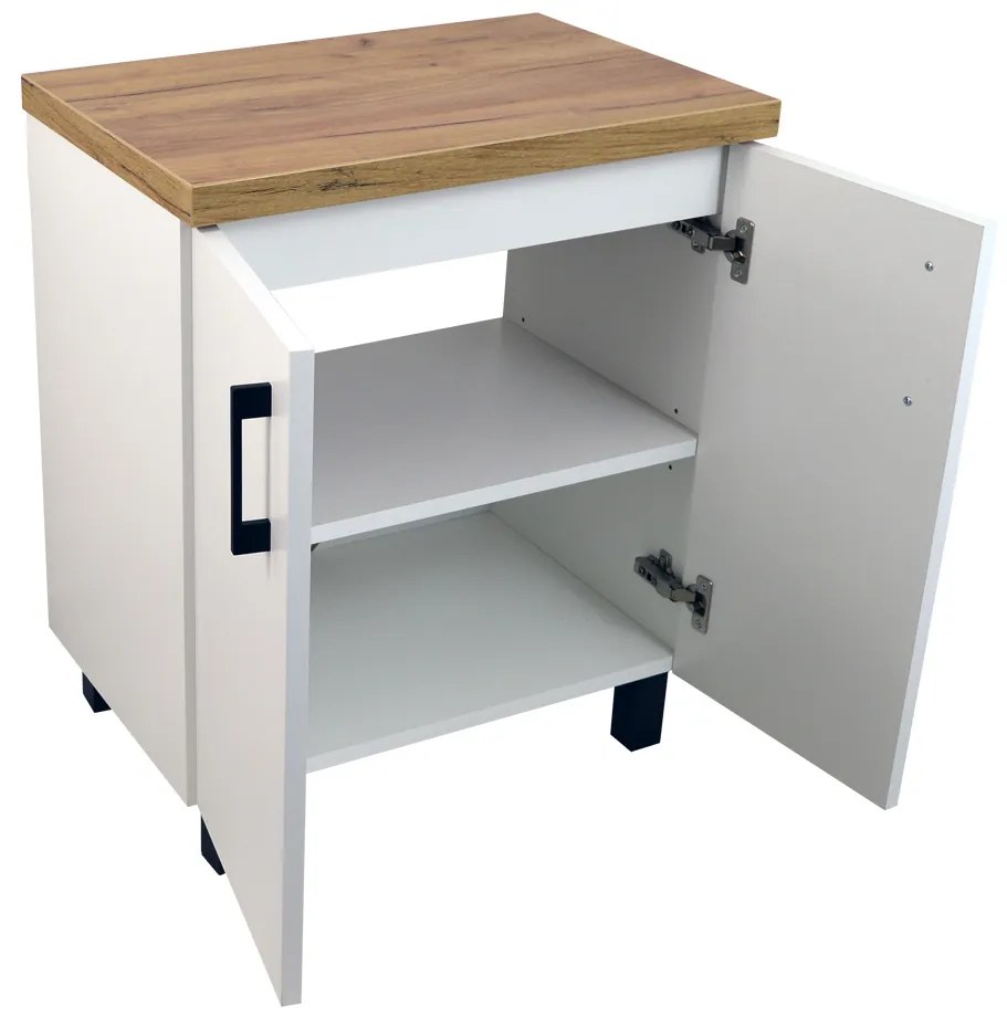 Comodo Koupelnová skříňka pod deskové umyvadlo ROSO W 60-HD - bílá/zlatý dub