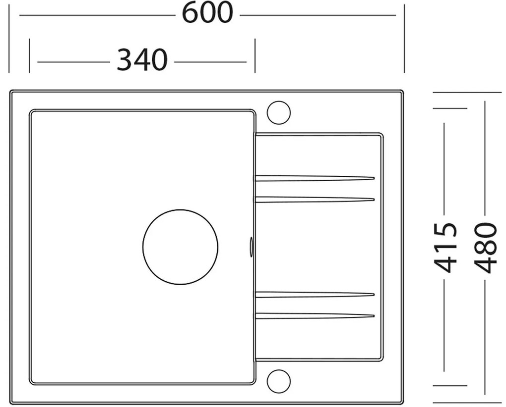 Set Sinks LINEA 600 Granblack + baterie Sinks MIX 35 Granblack