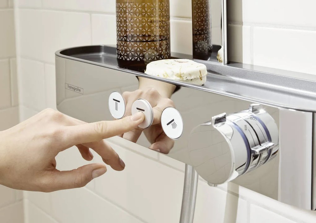 Hansgrohe Pulsify, Showerpipe 260 2jet s termostatem ShowerTablet Select 400, bílá matná, HAN-24240700