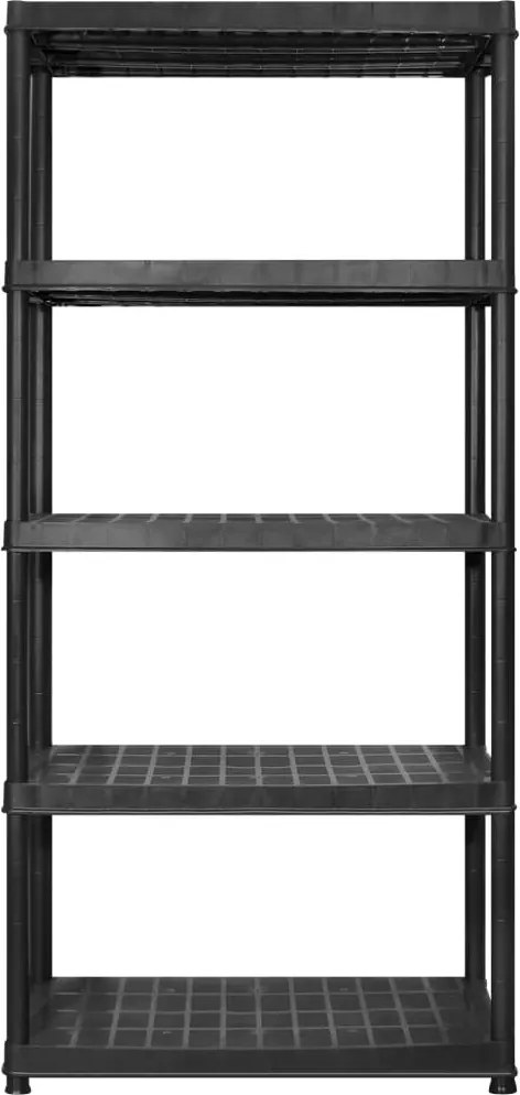 Úložný regál 5patrový černý 366 x 45,7 x 185 cm plast 3059862