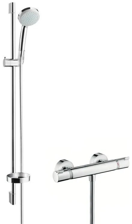 Hansgrohe Croma 100, sprchový set Vario s termostatem, EcoSmart 9 l/min, chromová, HAN-27033000