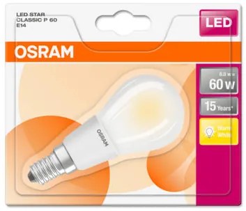 Ledvance LED žárovka 4058075108264 230 V, E14, 6 W = 60 W, teplá bílá, A++ A++ E , kapkovitý tvar, vlákno