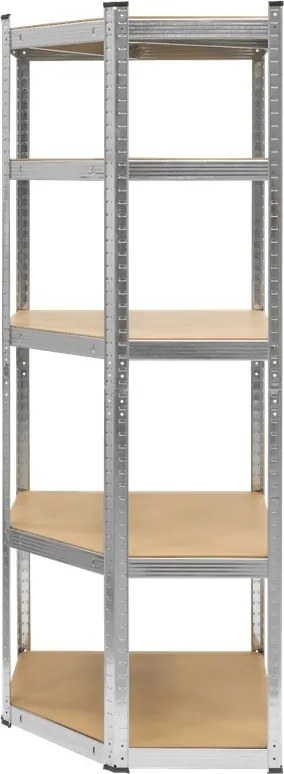 Skladový regál rohový REBEL RB-1254 180x40x70, kovový zinkovaný
