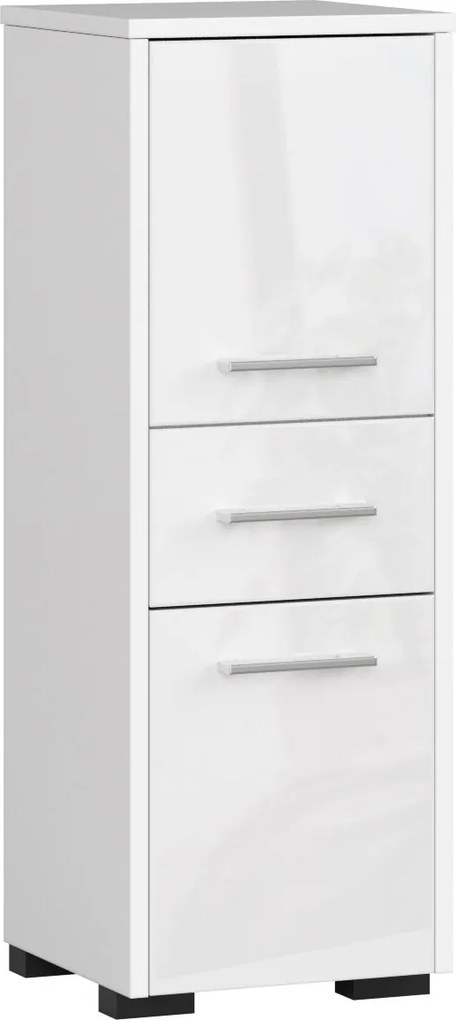 Koupelnová skříňka Fin 30 2D1SZ bílá/bílý lesk