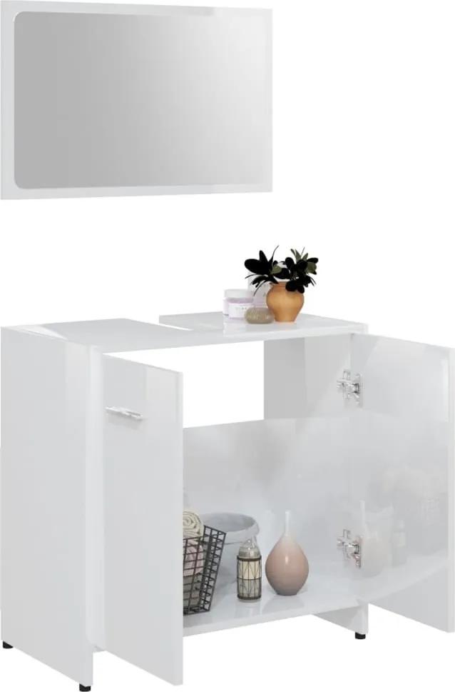 vidaXL 3dílný set koupelnového nábytku dřevotříska [3154406] Barva: Bílá