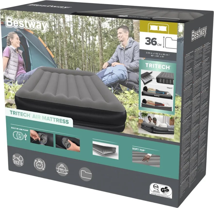 Nafukovací dvoulůžkový matrace Tritech Air Mattress 203 x 152 cm Bestway 671BU
