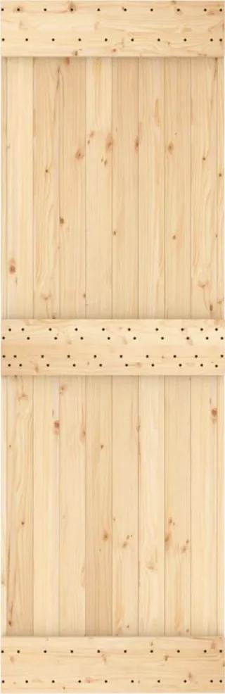 vidaXL Posuvné dveře s kováním 70 x 210 cm masivní borové dřevo [3203124]
