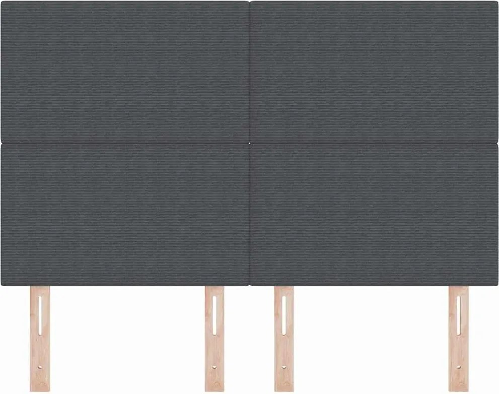 Čelo postele Tmavě šedá 144 cm Žebrovaná látka 3337725