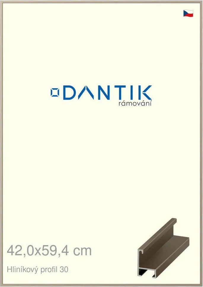 DANTIK rámeček 42x59,4 | ALU profil 6030 champagne (Plexi Čiré)