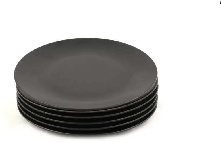 Keramická sada 6 ks talířů Matte Black 25 cm černá