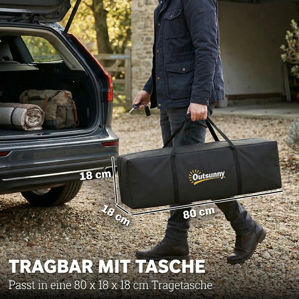 Outsunny stan pro 2 osoby, voděodolný 3000 mm – kupolový stan s 2 vchody, 4 okny, transportní taškou a háčkem na lucernu – kempování/turistika/cesty