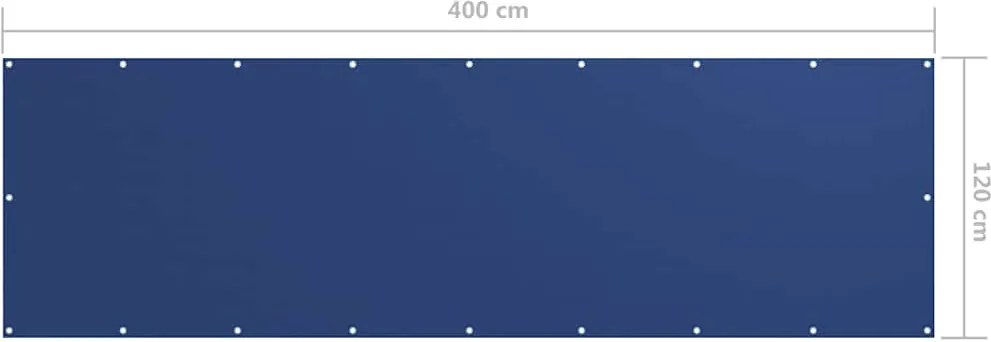 Balkónová zástěna modrá 120 x 400 cm oxfordská látka 135017