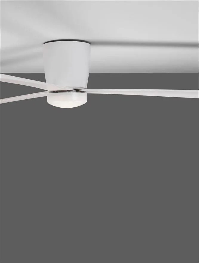 NV 9952325 Stropní ventilátor DELL tělo z hliníku matná bílá 3ABS dřevěné listy - NOVA LUCE