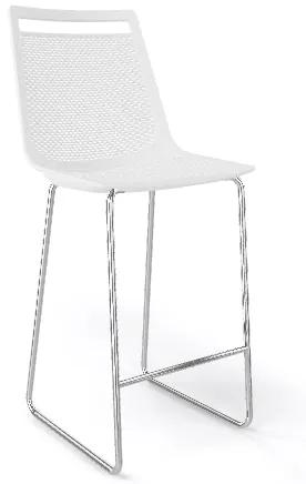 GABER - Barová židle AKAMI ST nízká, bílá/chrom
