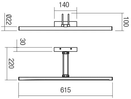 Redo group Redo Ikon, černé nástěnné svítidlo nad obraz LED 16,4W 3000K, délka 61,5cm