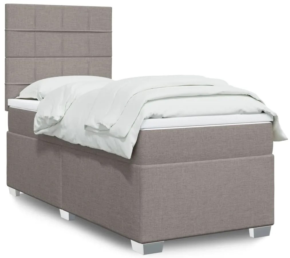 Box spring postel s matrací taupe 90x190 cm textil 3290347