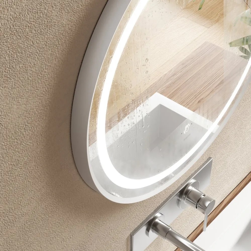 Mereo, Mereo Zrcadlo kulaté pr. 800 mm, LED osvětlení, pískované mezikruží, MER-CN168S