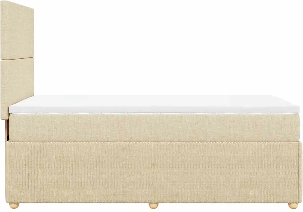 Box spring postel s matrací krémová 90x200 cm textil 3291937