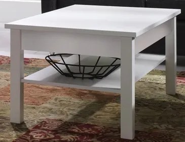 Konferenční stolek 110x61 cm v bílé barvě s odkládací poličkou typ R9 F2006