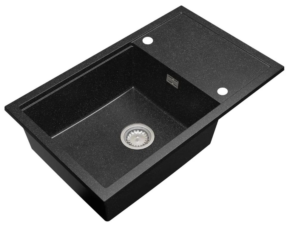 Gamma Advance 8050, 1-komorový granitový dřez 800x500x210 mm, černá skvrnitá, GMA-ZLE000147