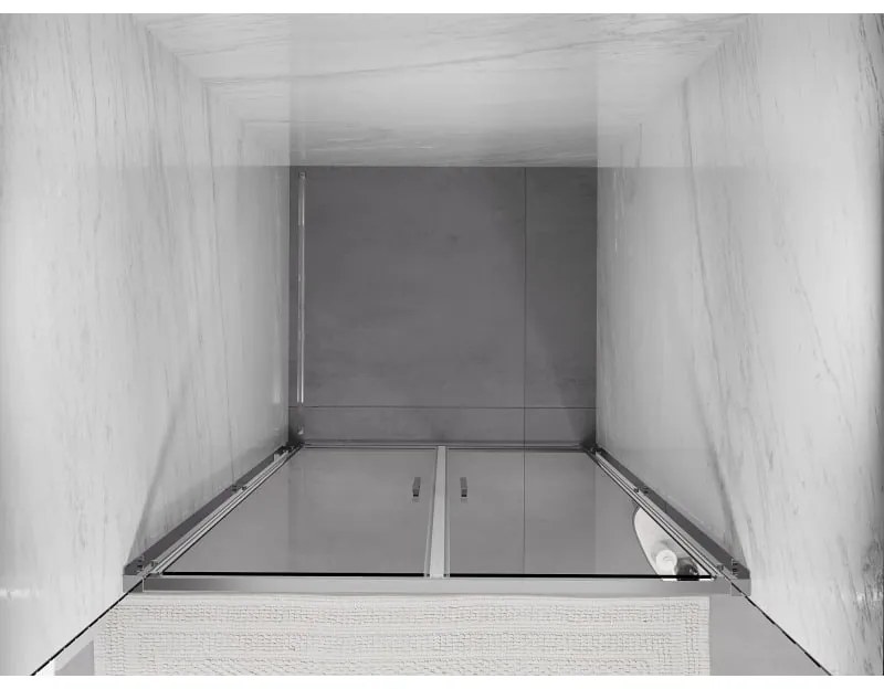 Mexen Exo, dvoukřídlé sprchové dveře 80x200 cm, 6mm čiré sklo, chromový profil, 814-080-000-01-00