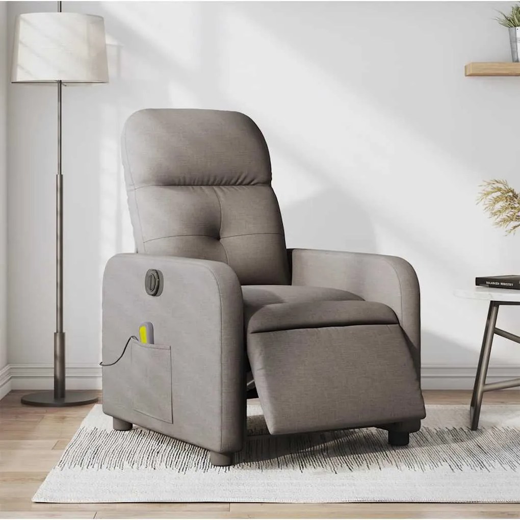 Elektrické masážní polohovací křeslo taupe textil 3206793